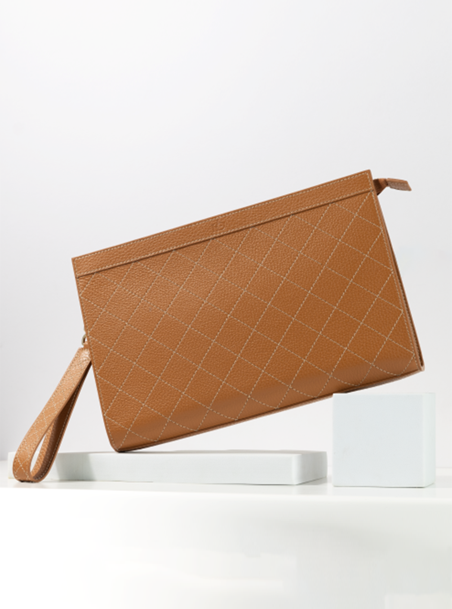 Tan Pouch Tan pouch made of Genuine Italian Calf Leather, Handle can be ...
