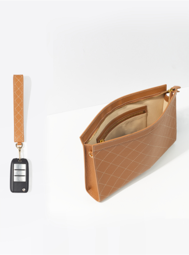 Tan Pouch Tan pouch made of Genuine Italian Calf Leather, Handle can be ...