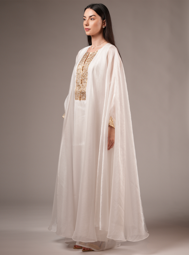 RAJOUA SET Elegant Kaftan with cape in silk chiffon. Kaftans from ...