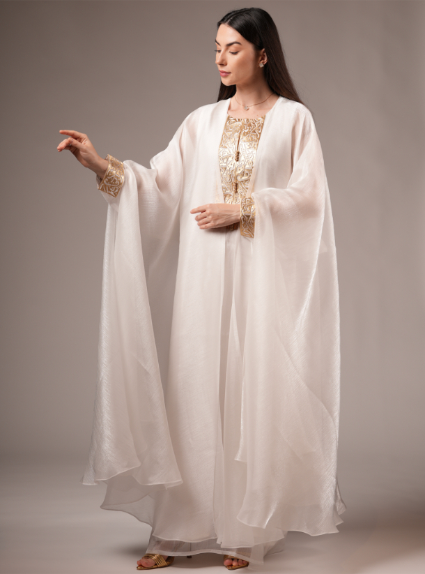 RAJOUA SET Elegant Kaftan with cape in silk chiffon. Kaftans from ...