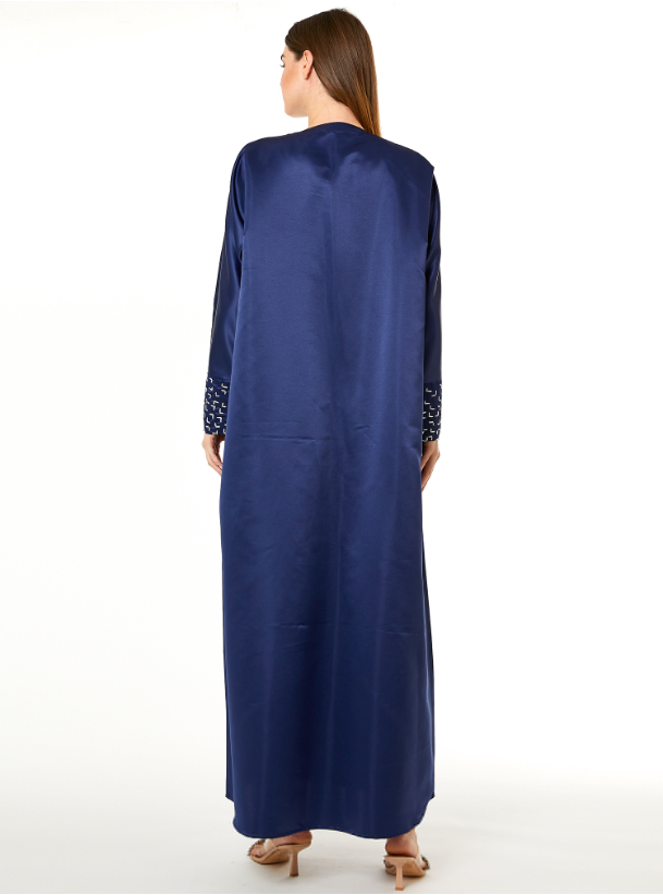 Navy Abaya This Navy Embroidered Abaya made from Victoria Satin fabric ...