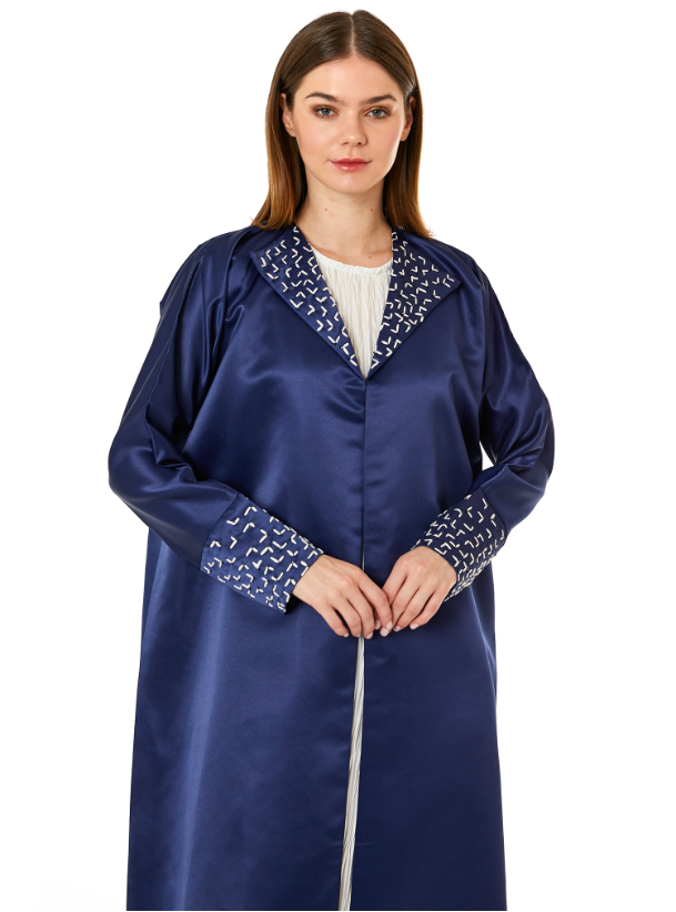 Navy Abaya This Navy Embroidered Abaya made from Victoria Satin fabric ...