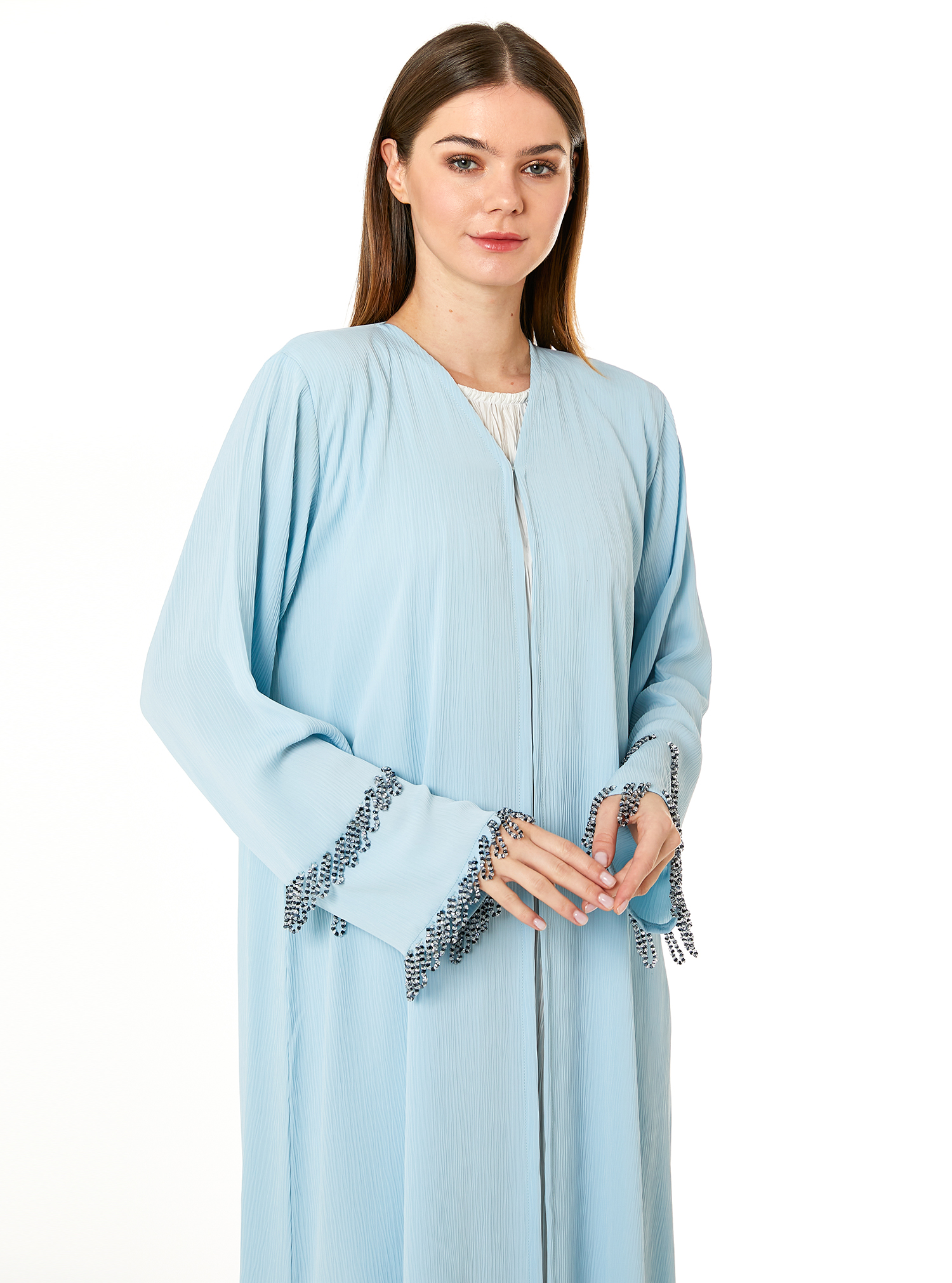 Blue Abaya This Blue Hand Embellished Abaya made from Zoom fabric ...