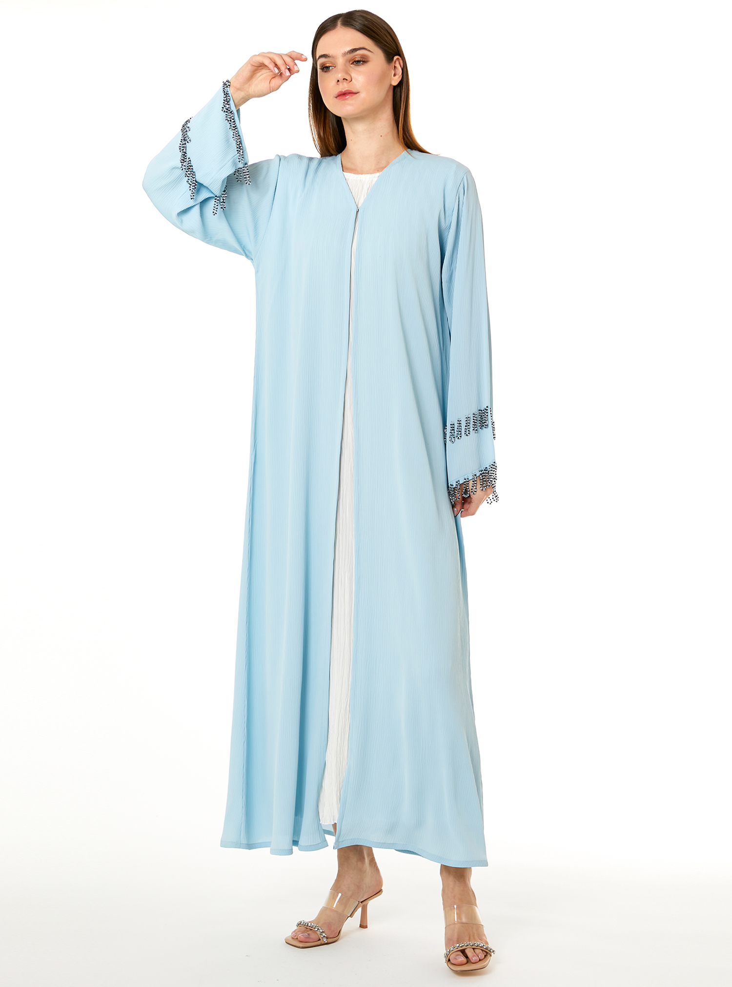 Blue Abaya This Blue Hand Embellished Abaya made from Zoom fabric ...