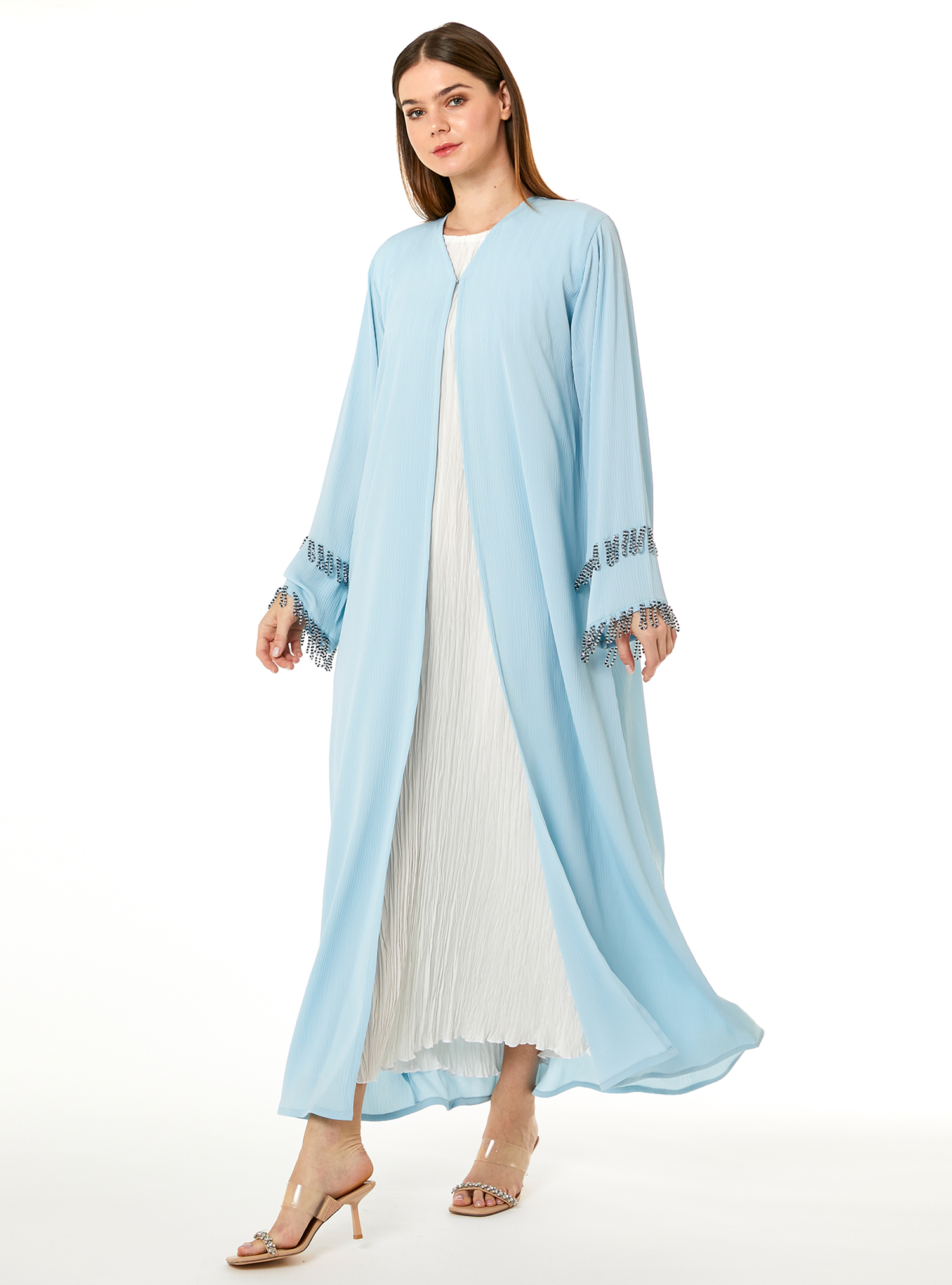 Blue Abaya This Blue Hand Embellished Abaya made from Zoom fabric ...