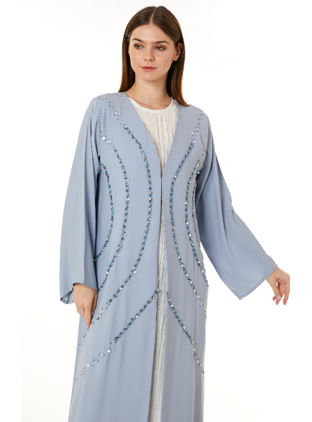 Blue Abaya Light Blue Abaya made from Indonesian Crepe fabric with Hand ...