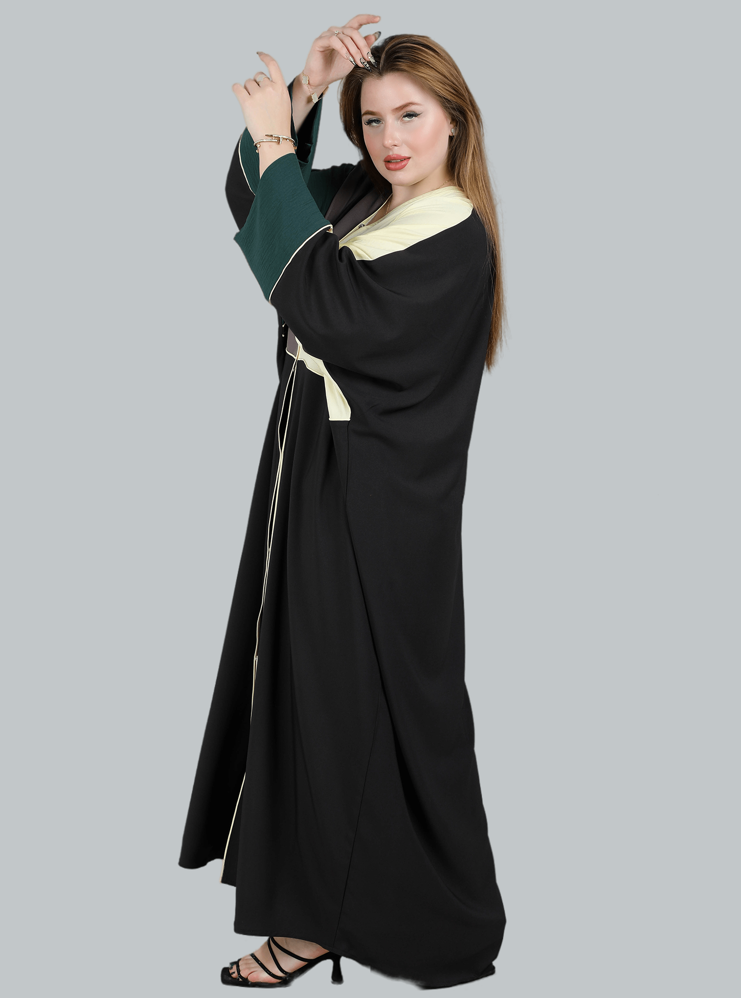 Bhist Abaya Hair Maqsood Color Block Abaya, made in attractive color ...