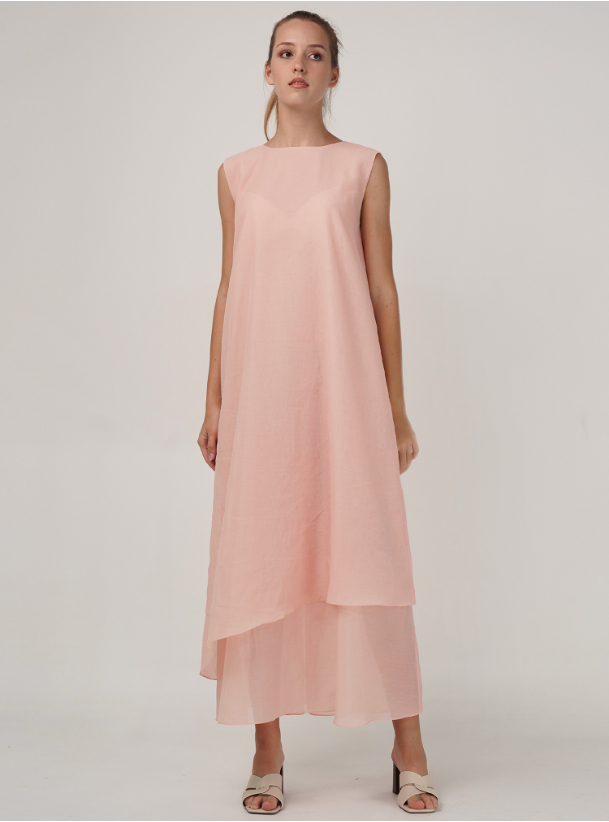 MUS21616C-inner 1.Straight A cut loose dress 2.Two layers fabric,comes ...