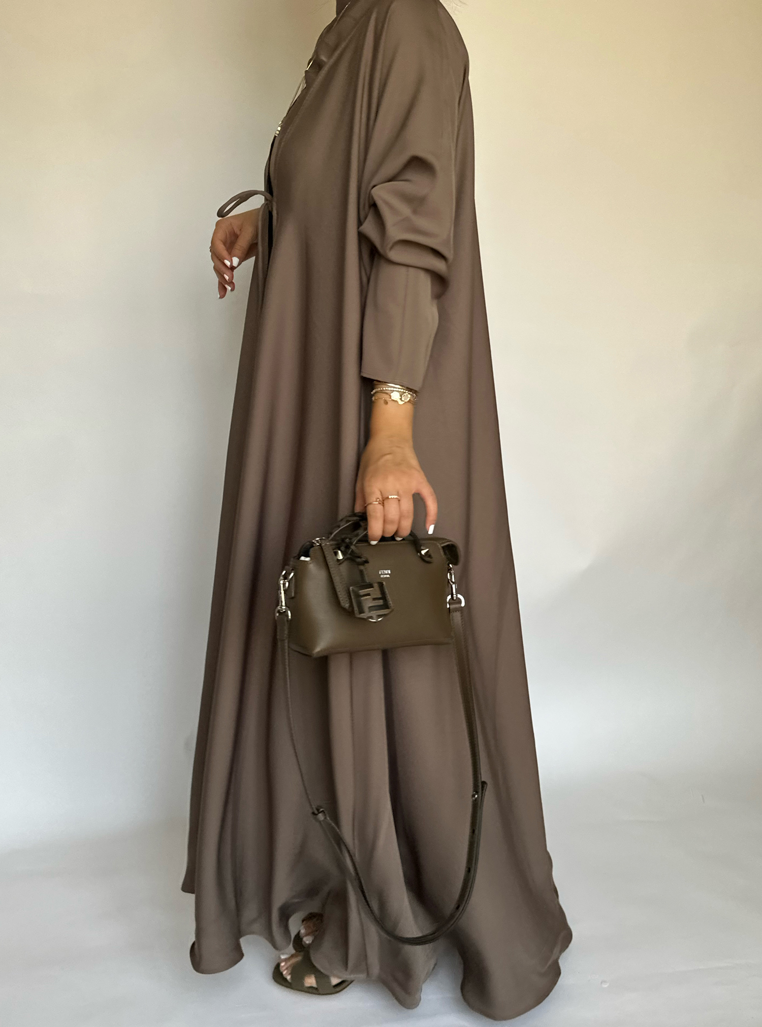 Daily Abaya Set Daily Brown Light Weight Flowy Abaya and Fitted Under ...