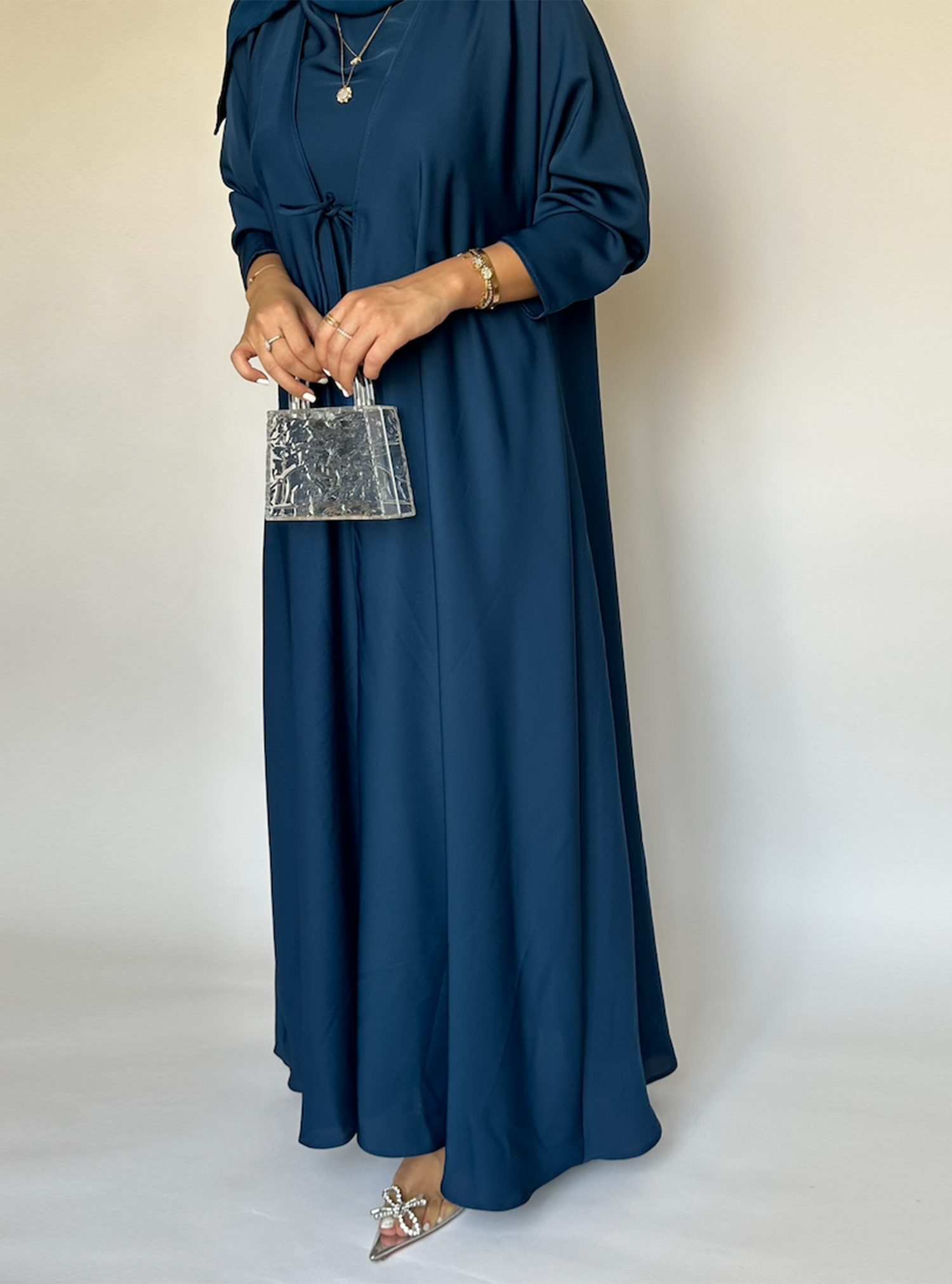 Daily Abaya Set Daily Dark Blue Weight Flowy Abaya and Fitted Under ...