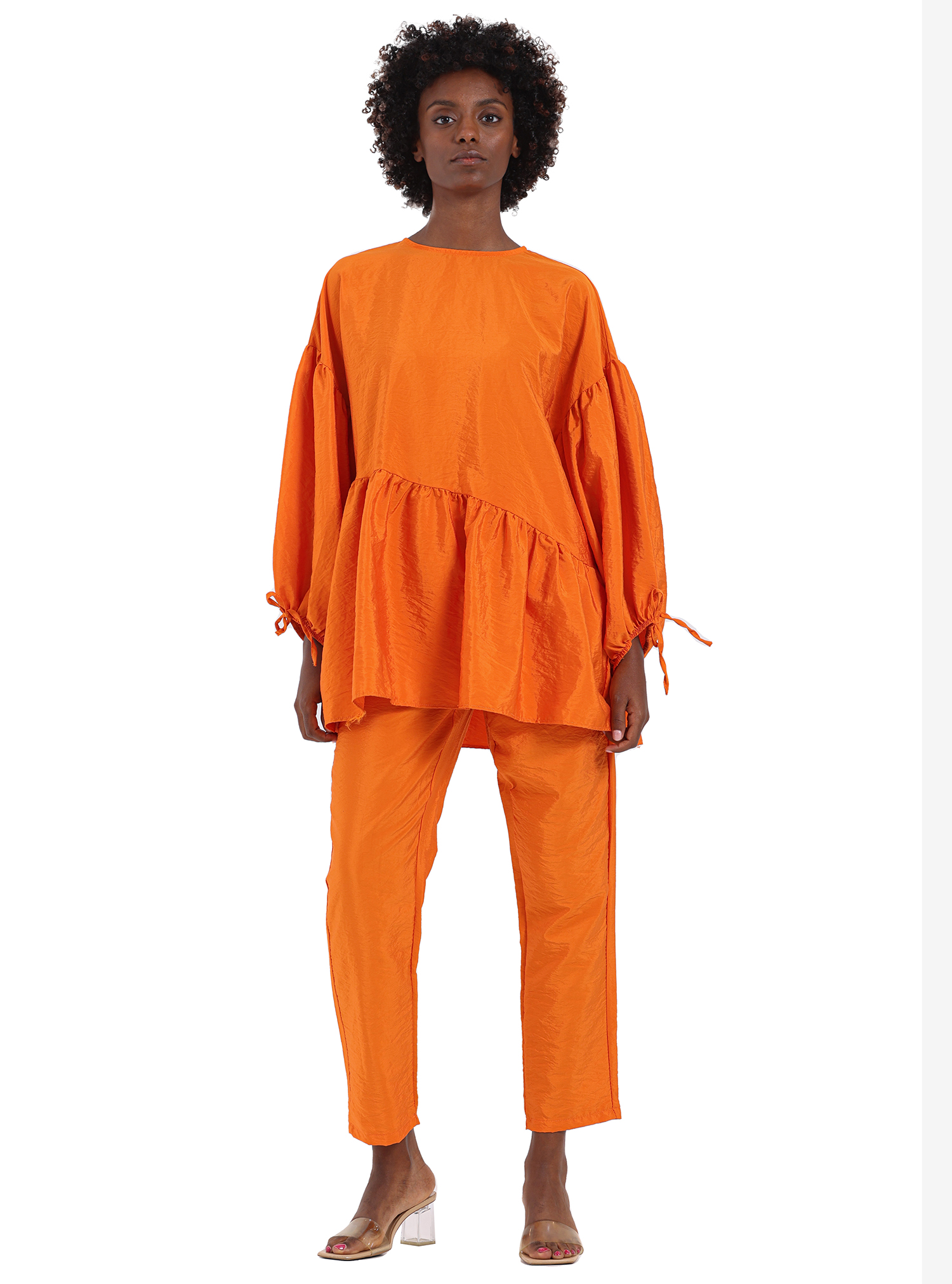 Frilly Set Top with frilly details paired with matching pants Travel ...