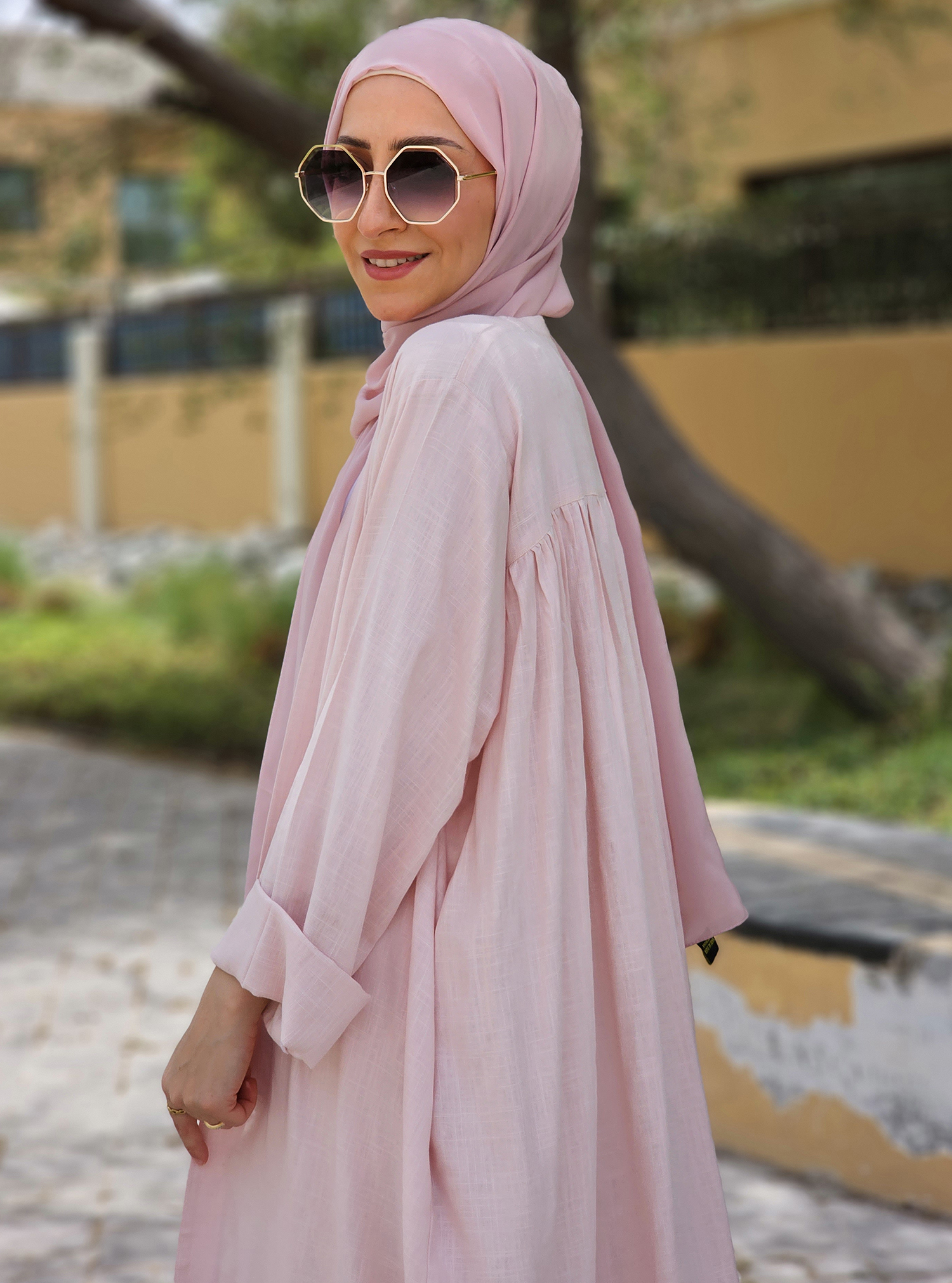 Pink Abaya Modern and casual pastel Pink color abaya, comes with hijab ...