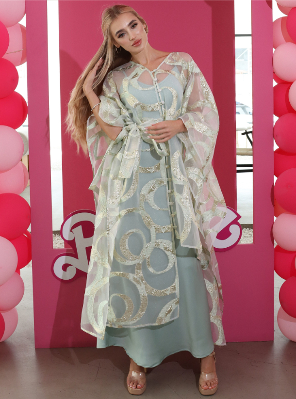 Aurora Satin slip dress with organza overdress Dresses from Sidra Designs at Boksha