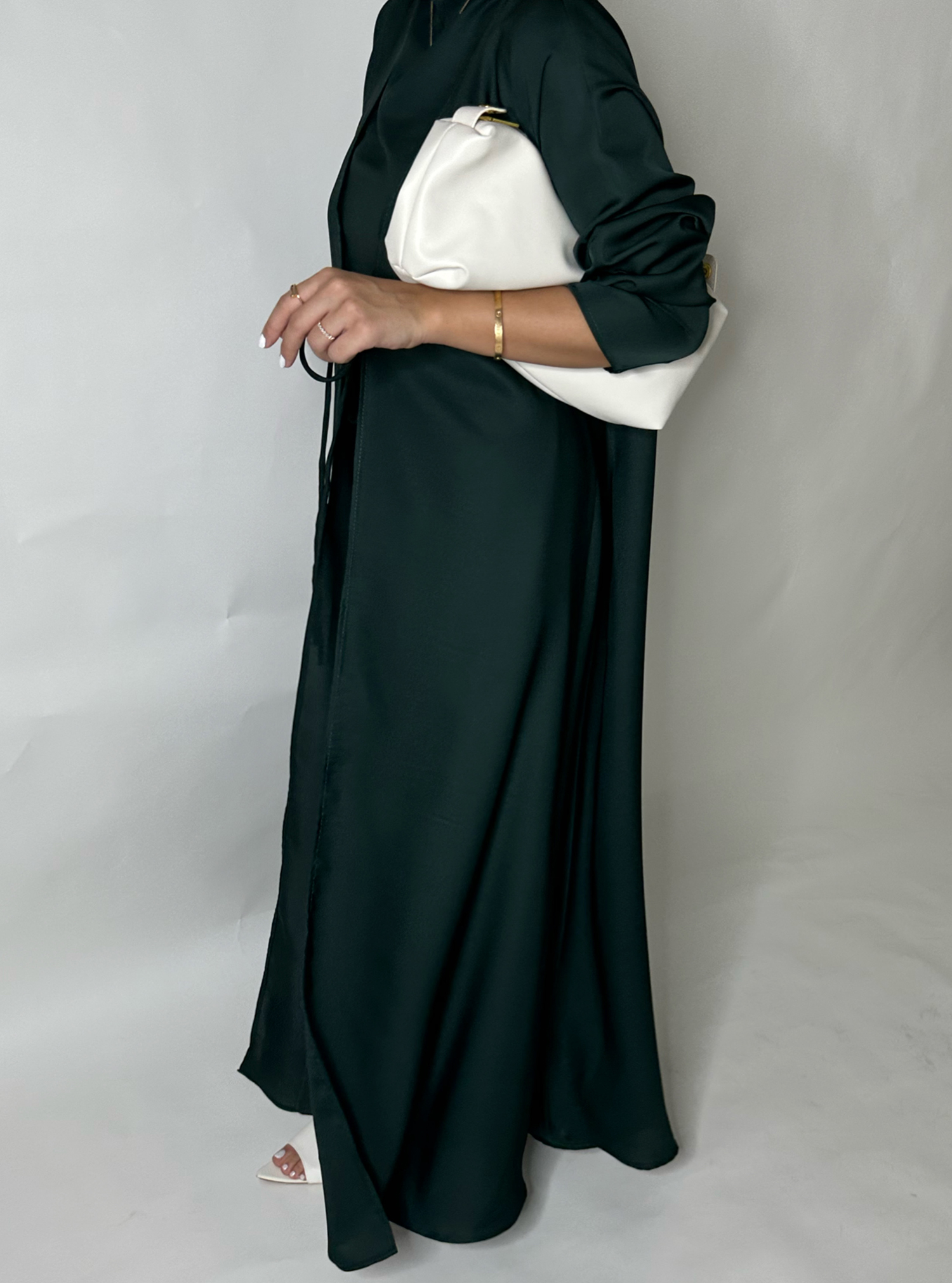 Daily Abaya Set Daily Dark Green Green Light Weight Flowy Abaya and ...