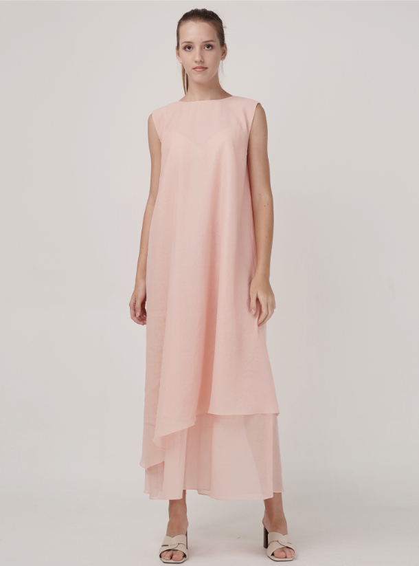 MUS21617C-set 1.Straight A cut loose dress 2.Two pieces with belt made ...