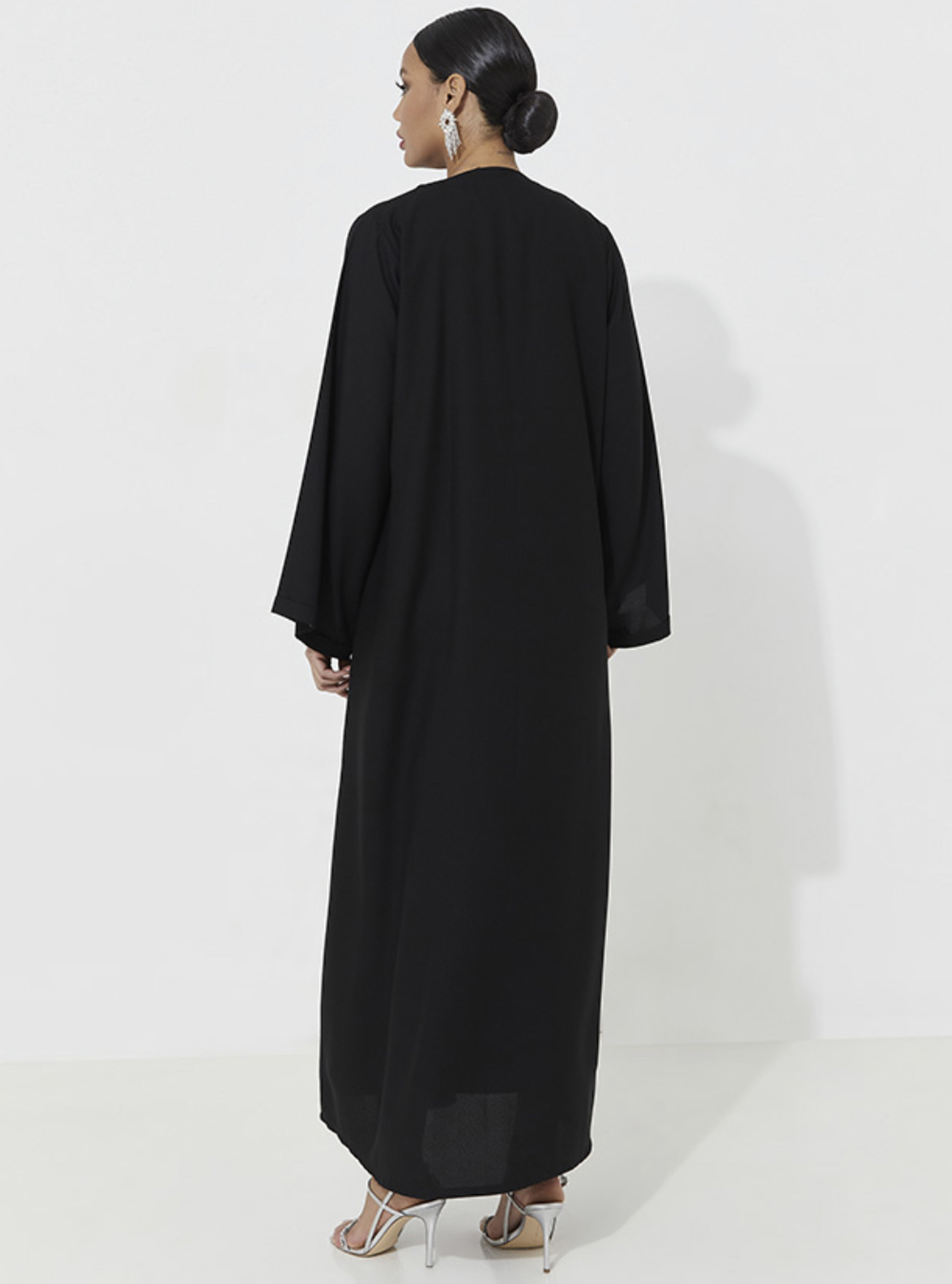Queen Neck Abaya with tulle lace collar. Abayas from Rosette Abaya at ...