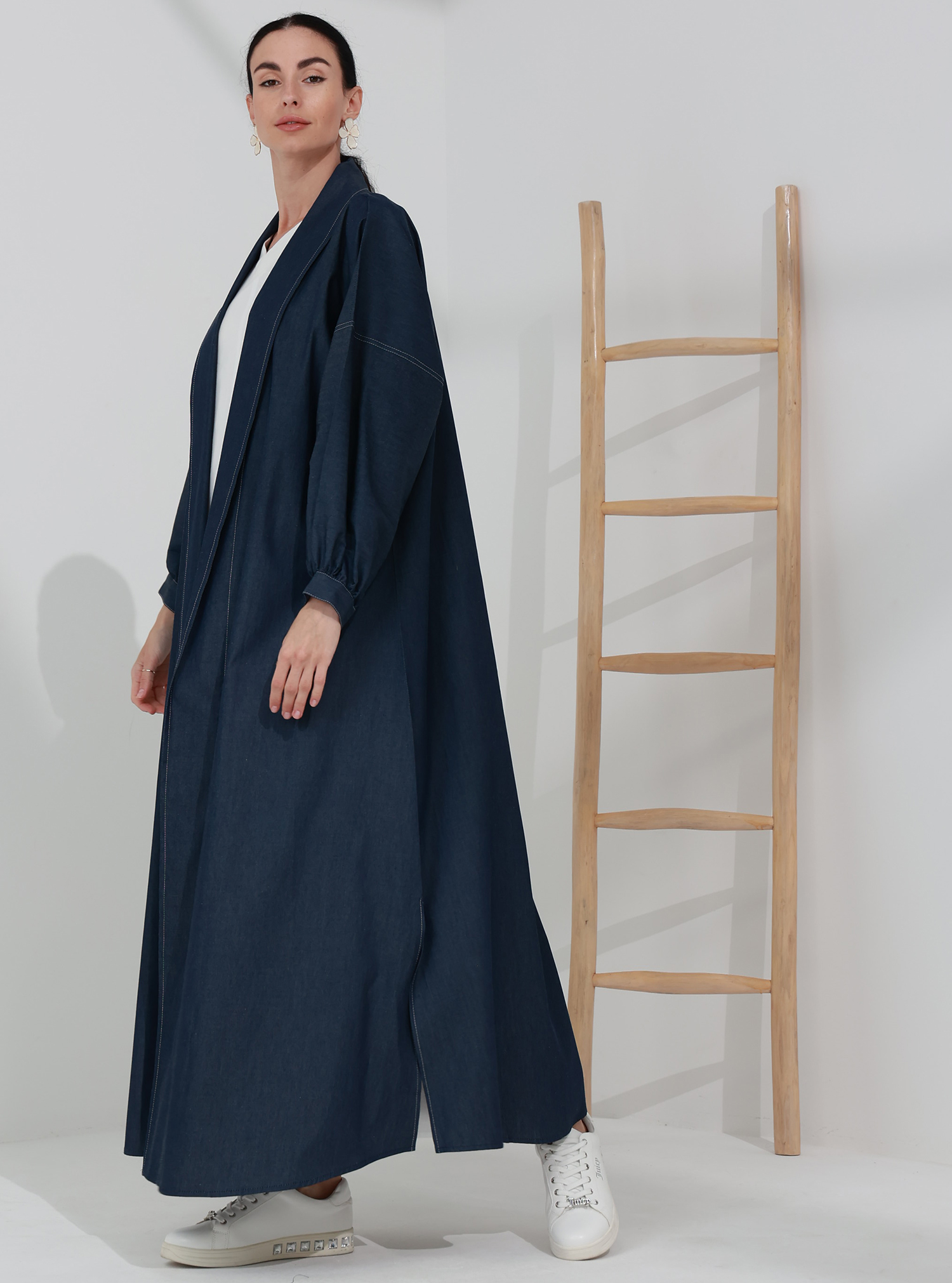 Emma Denim Our Denim Abaya with linen Dress effortlessly blends ...