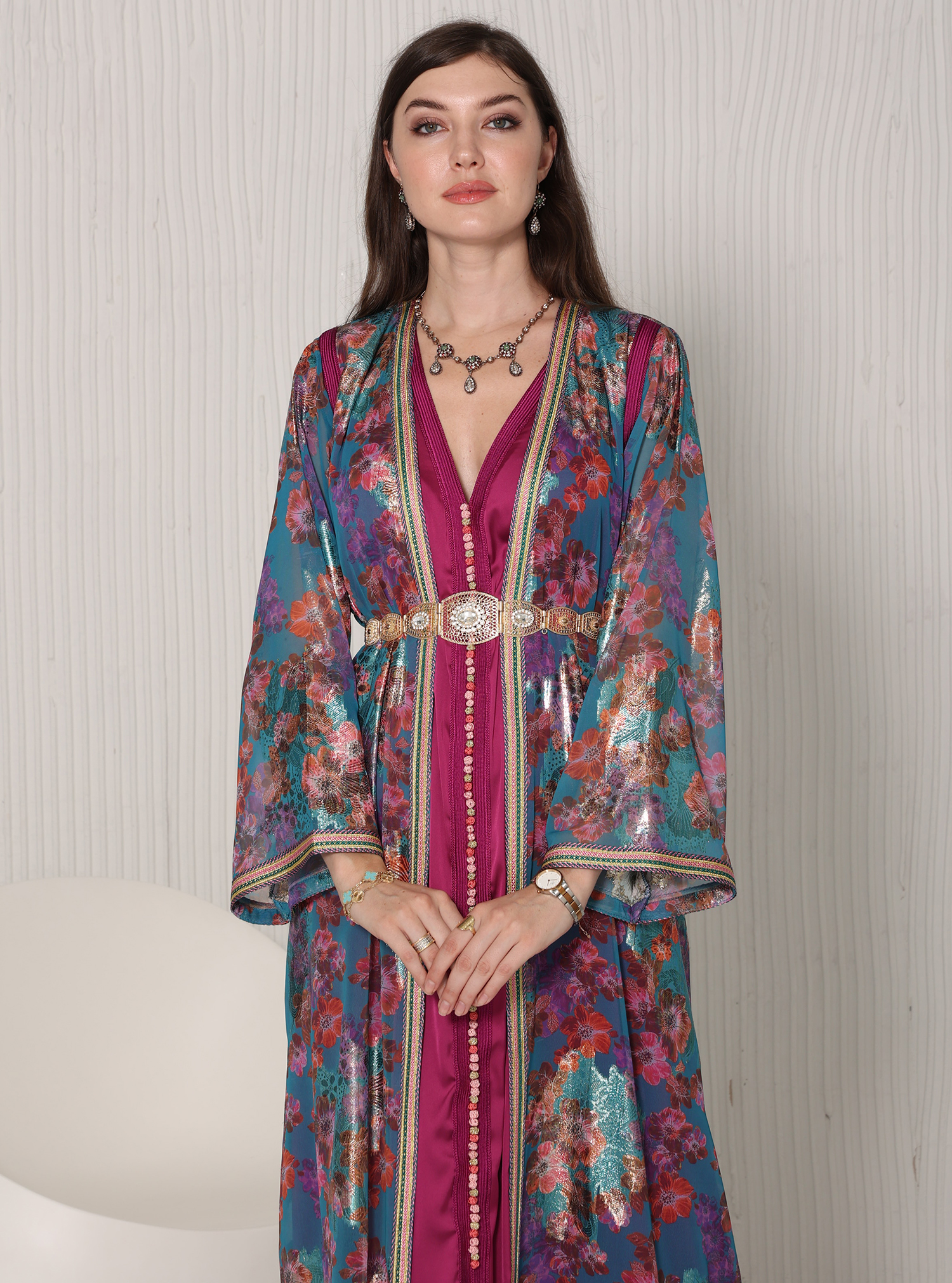 Malika Kaftan Beautiful modern kaftan in floral pattern. Kaftans from ...