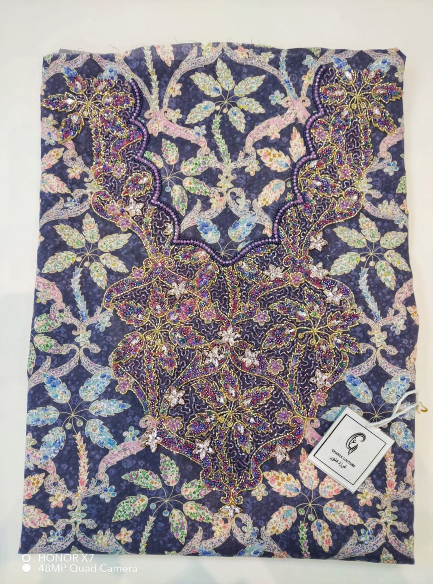 Liberty Fabric Liberty Fabric Made in Italy - Purple Leaves with Hand ...