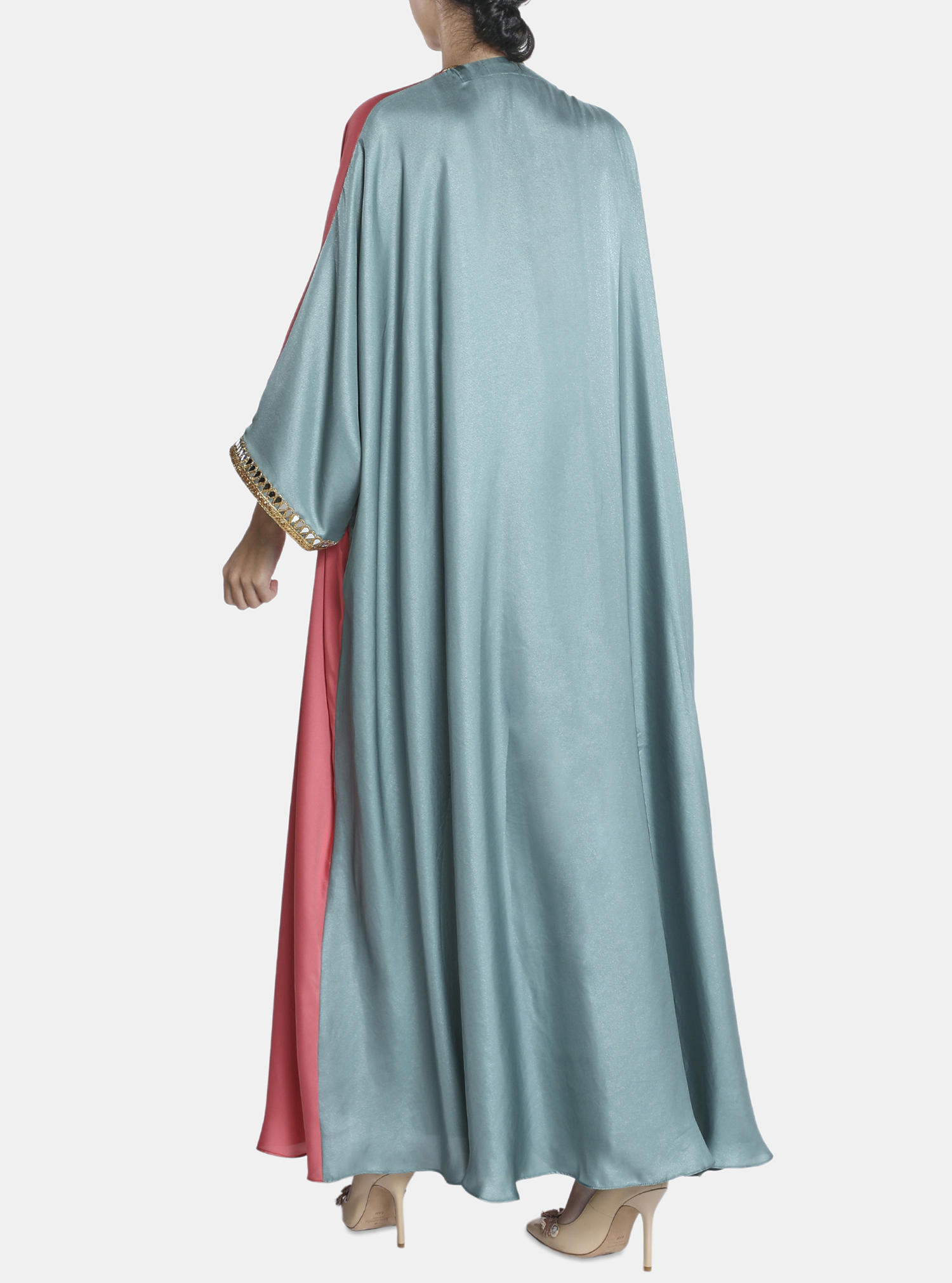 Colorful abaya Colorful abaya with embroidered calligraphy trimming ...