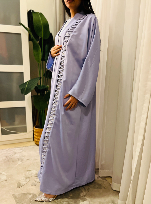 Coral Straight cut abaya with matching under dress. Perfect for work ...