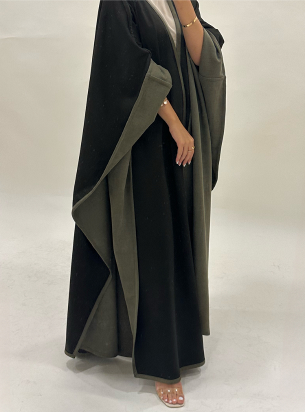 ReversibleShaal Olive Green & Dark Brown Double Sided Winter Shamwa ...