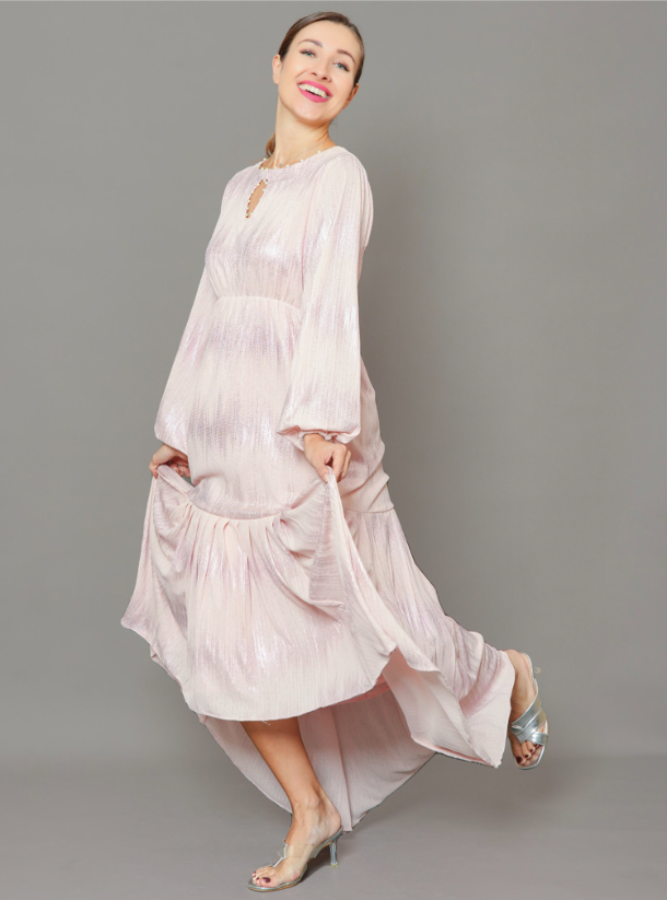 Pink Pleated Pink Pleated Dress exudes elegance and charm, featuring a ...