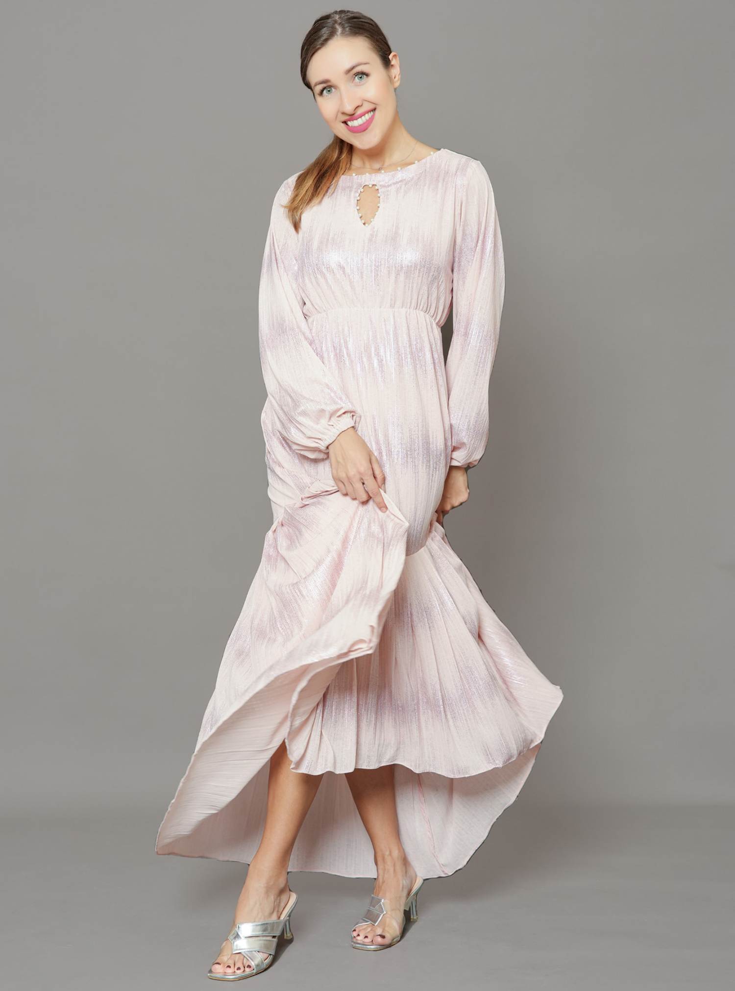 Pink Pleated Pink Pleated Dress exudes elegance and charm, featuring a ...