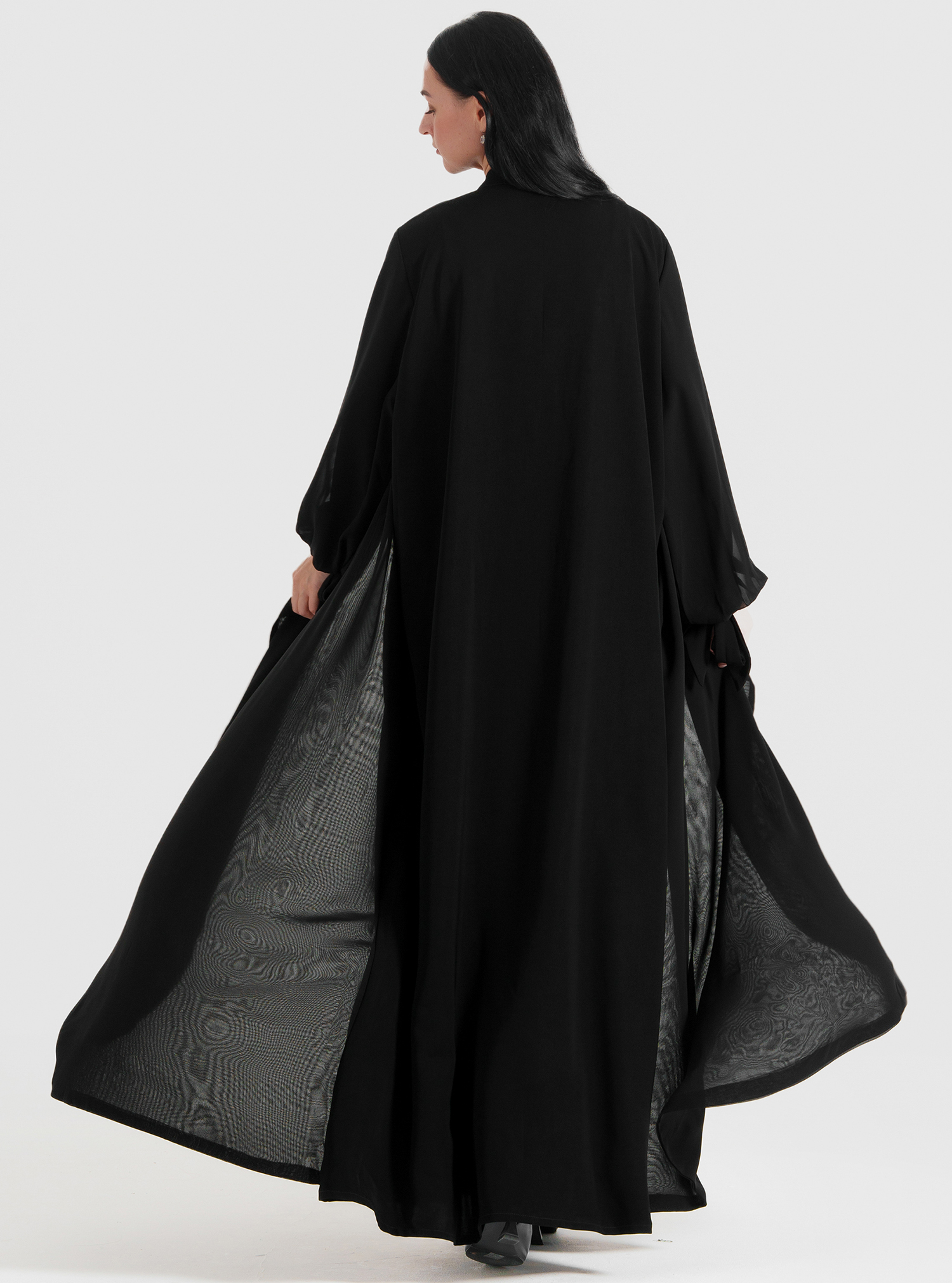 Double CCB Black Abaya With Double Chiffon Design And Nada Inside with ...