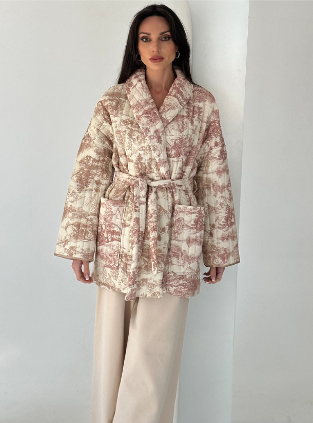 Toile de Jouy Beautiful quilted jacket with Toile de Jouy print Travel ...