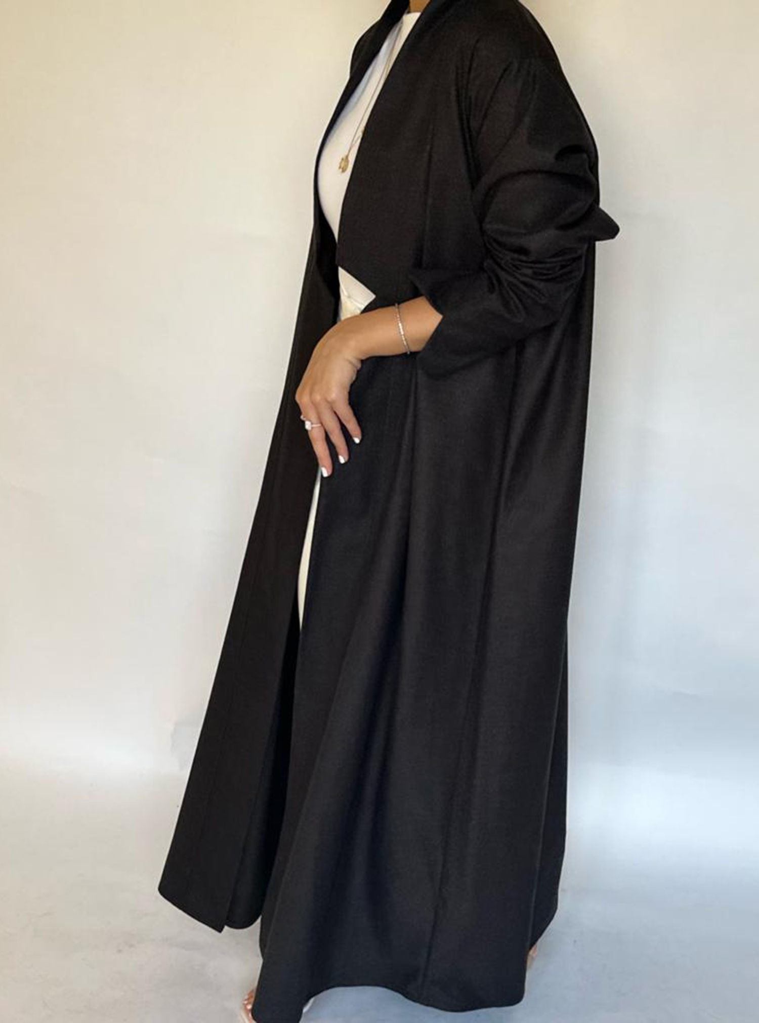 Formal Brown Winter Dark Brown Fit Cut Wool Abaya & Head Scarf. The ...