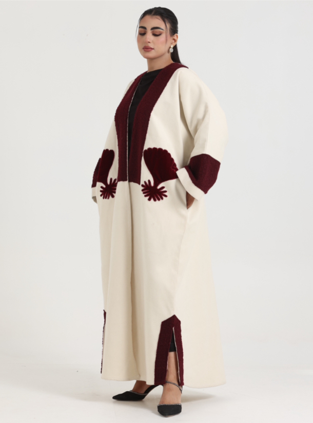 Wool Bisht Winter wool Bisht with velvet embroidery Abayas from Razza ...