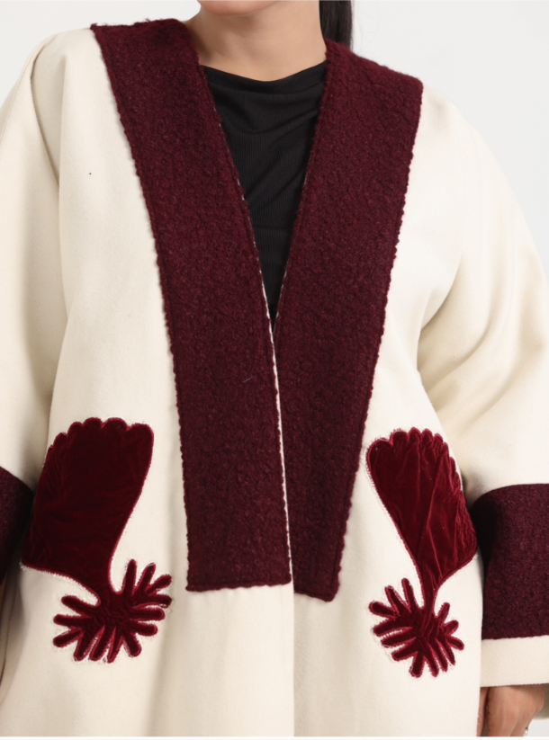 Wool Bisht Winter wool Bisht with velvet embroidery Abayas from Razza ...