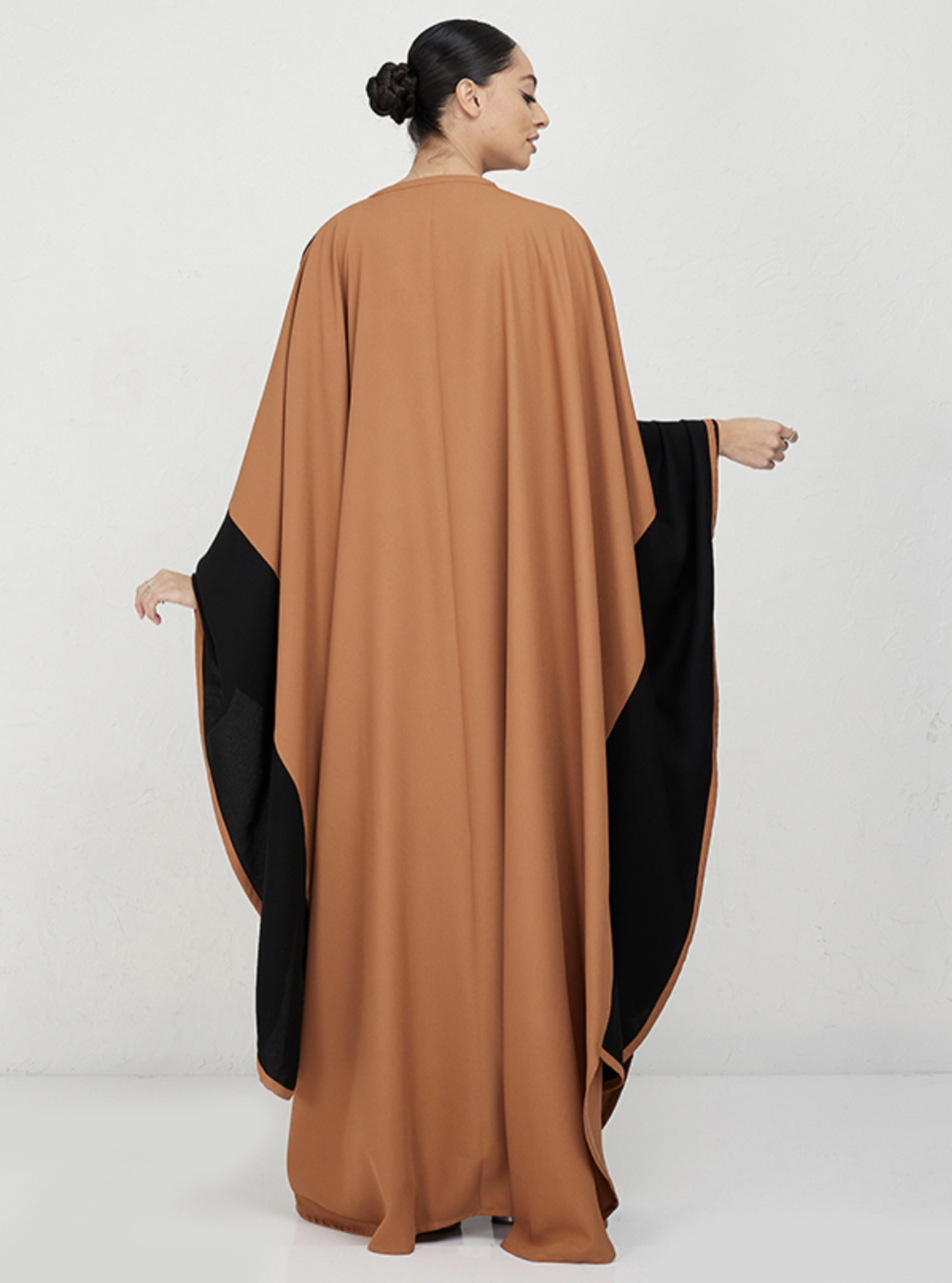 Orange Islamic Orange Abaya With Black Cutting Design It can be worn in ...