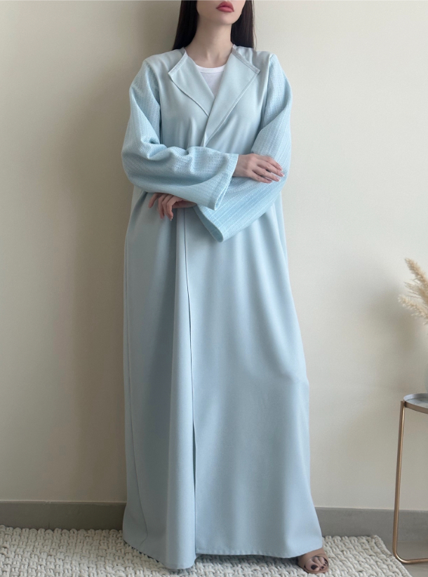 Light blue Light blue abaya with boucle sleeves. Comes with belt Abayas ...