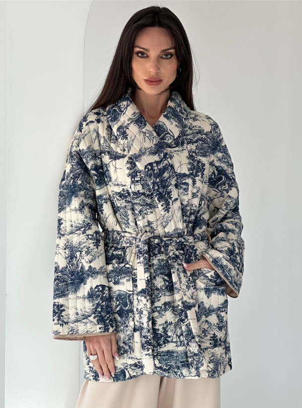 Toile de Jouy Beautiful quilted jacket with Toile de Jouy print Travel ...