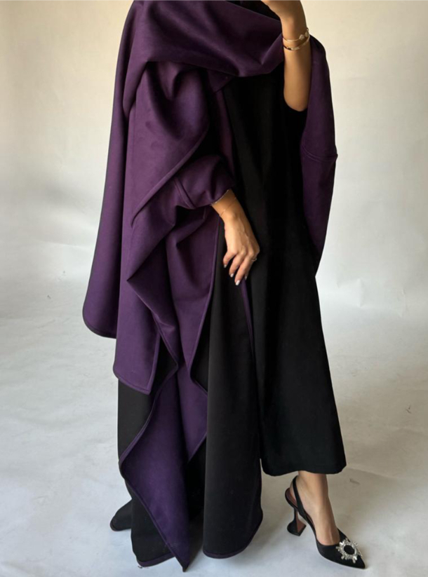 ReversibleShaal Black and Purple Double Sided Winter Shamwa Shaal. The ...