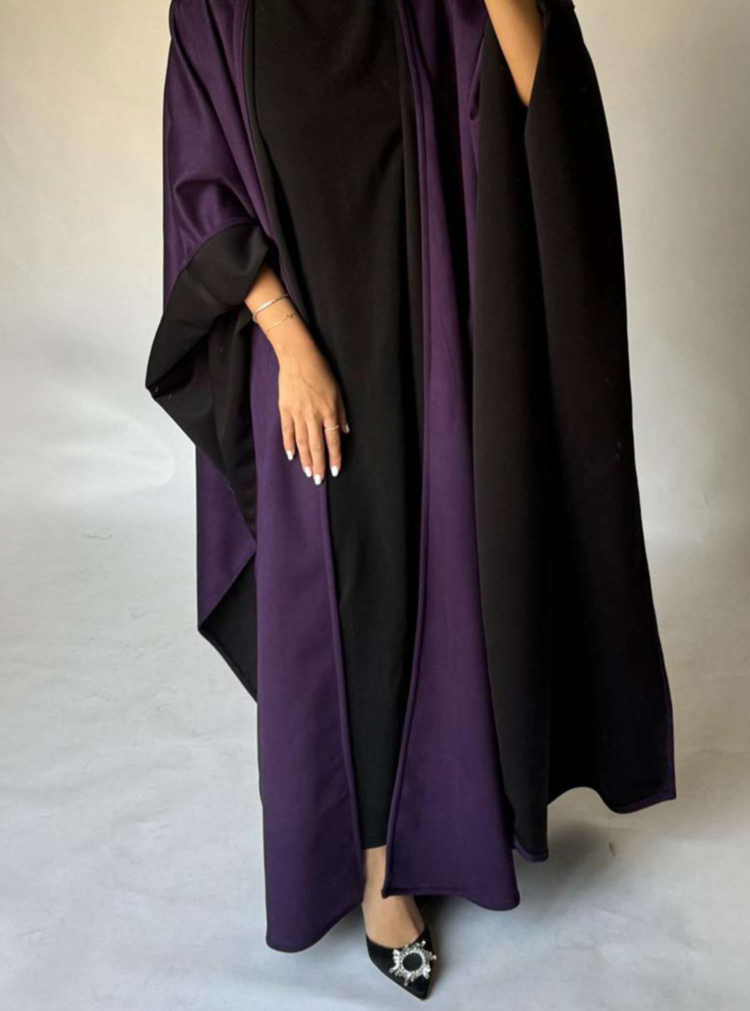 ReversibleShaal Black and Purple Double Sided Winter Shamwa Shaal. The ...