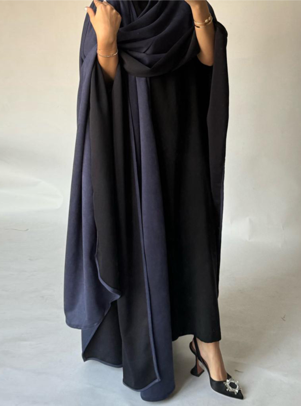 ReversibleShaal Black and Blue Double Sided Winter Shamwa Shaal. The ...