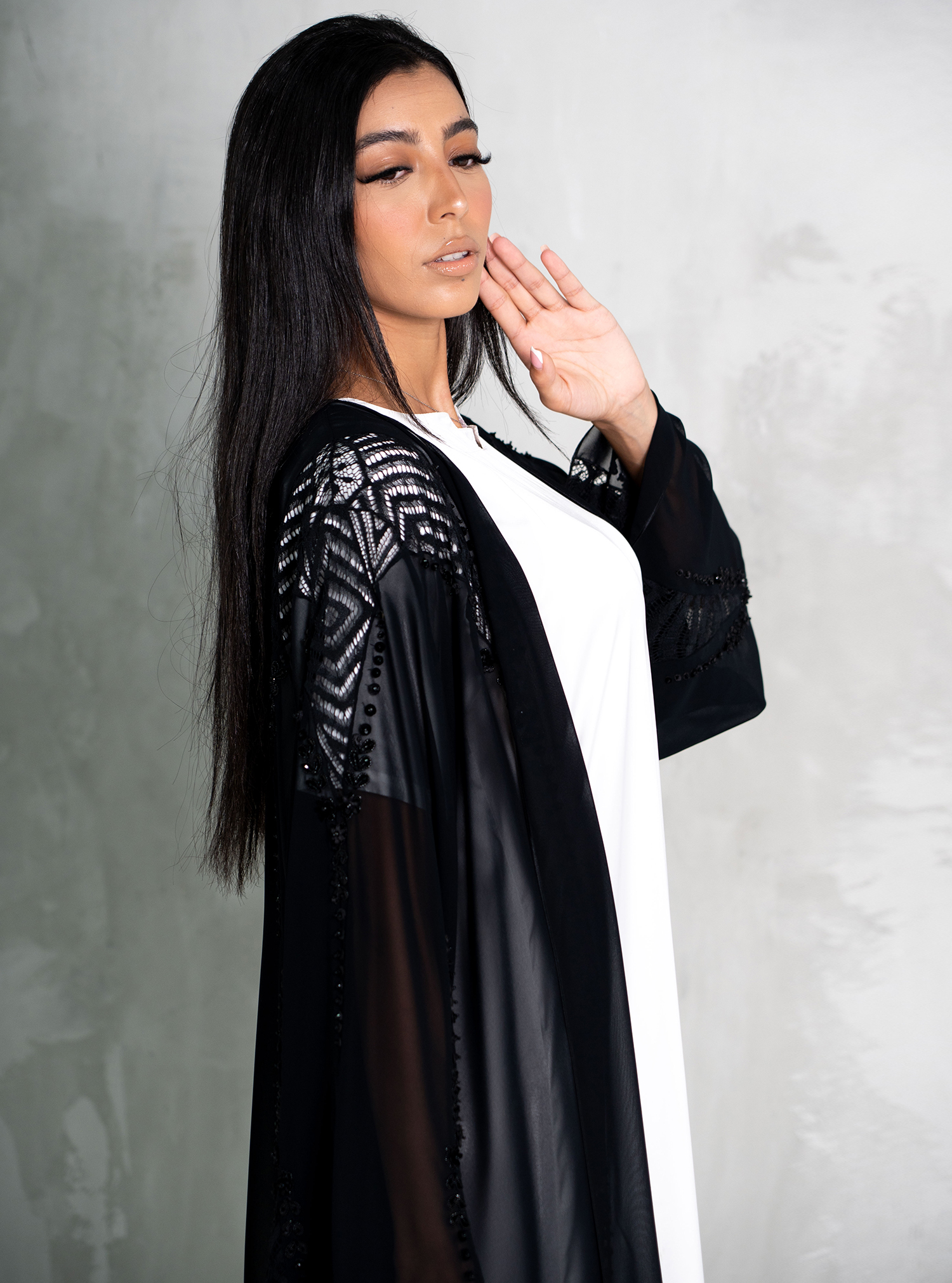 WEDDING ABAYA Special occasions abaya with a classic cloche cut. Comes ...