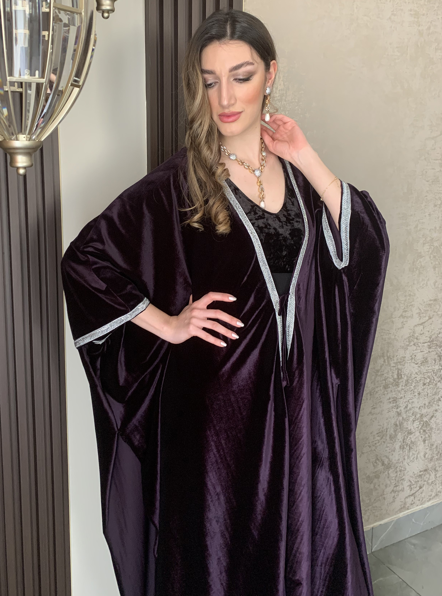Royal purple Royal purple velvet bisht abaya Abayas from Roua Designs ...