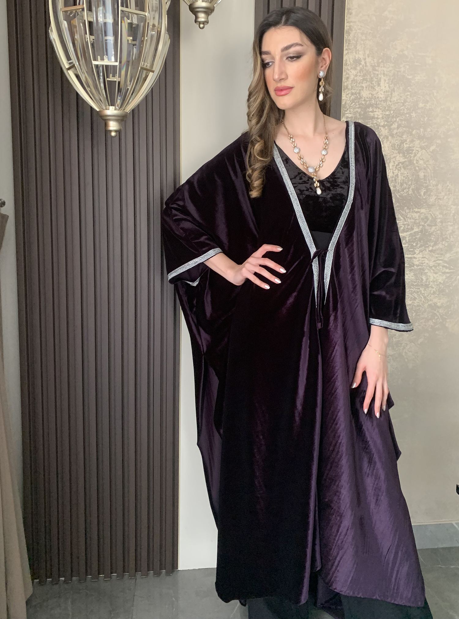 Royal purple Royal purple velvet bisht abaya Abayas from Roua Designs ...