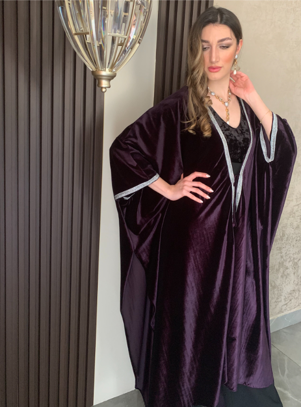 Royal purple Royal purple velvet bisht abaya Abayas from Roua Designs ...