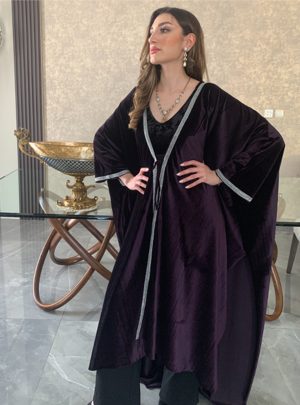 Royal purple Royal purple velvet bisht abaya Abayas from Roua Designs ...