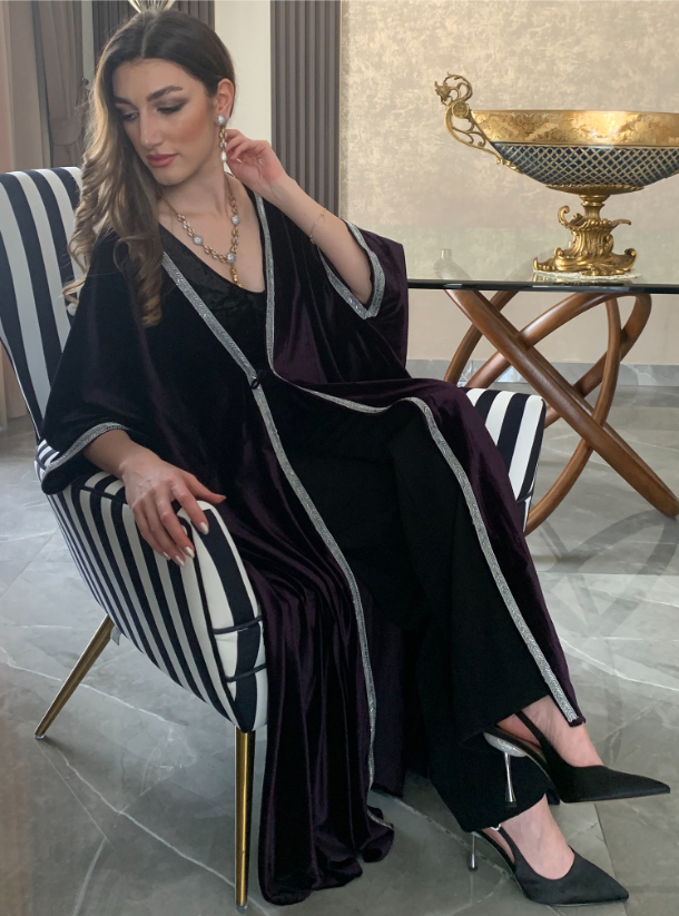 Royal purple Royal purple velvet bisht abaya Abayas from Roua Designs ...