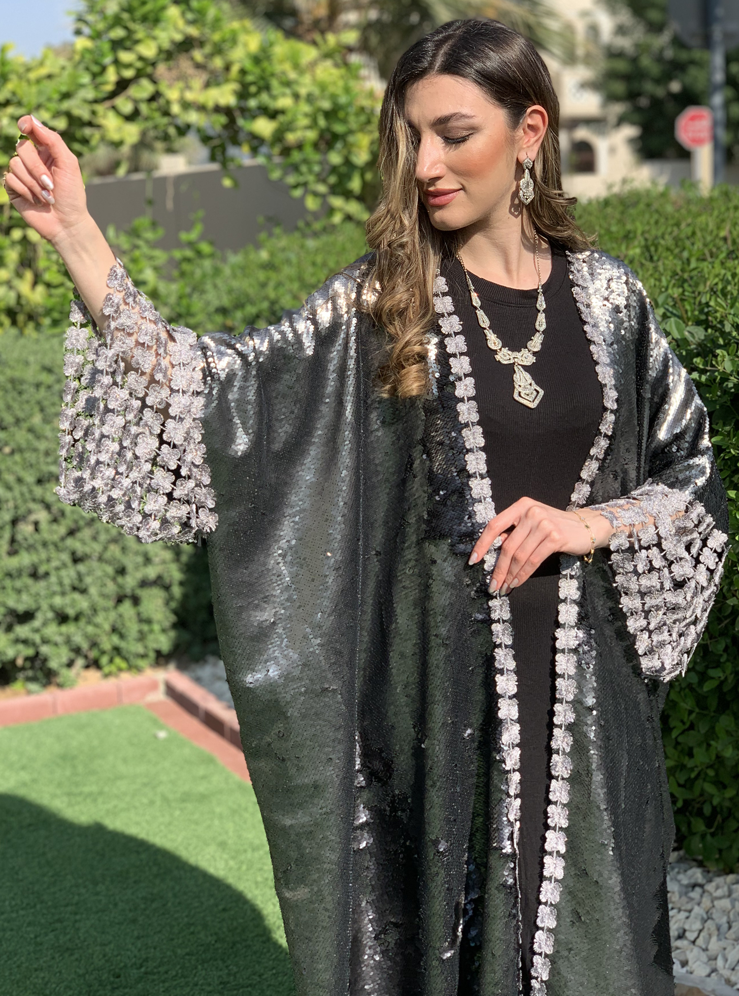 Bling silver Royal bling silver bisht with an elegant embroidery on the ...