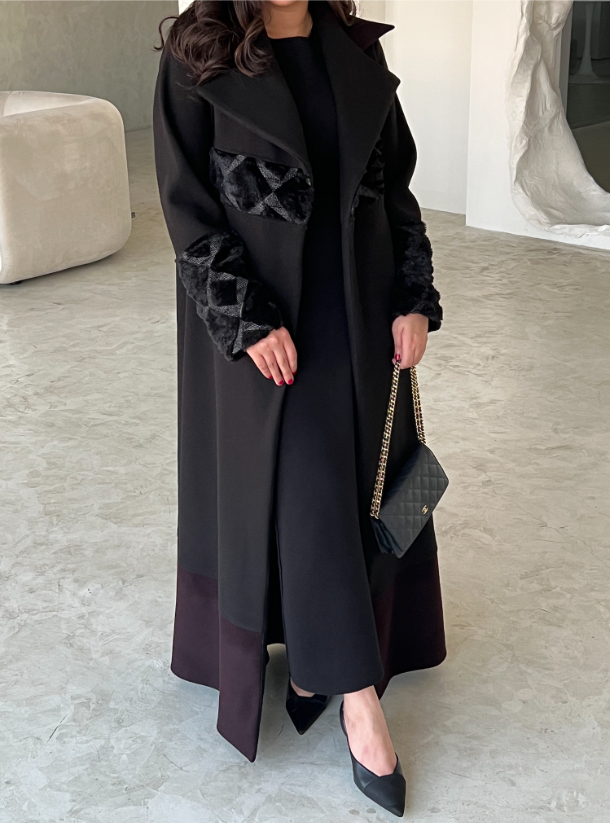 Fur Abaya Black Abaya with Purple ends & fur. Can be worn as Abaya or ...