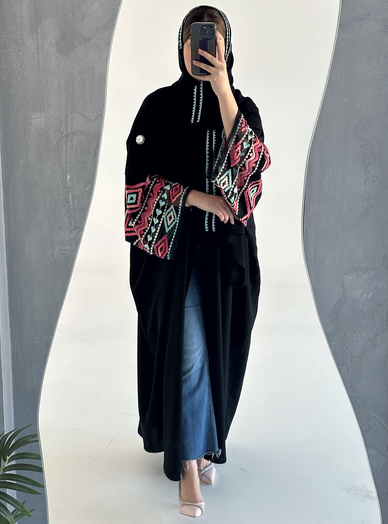 Blue hearts Blue hearts and pink lines Abayas from Leil Abayas at Boksha