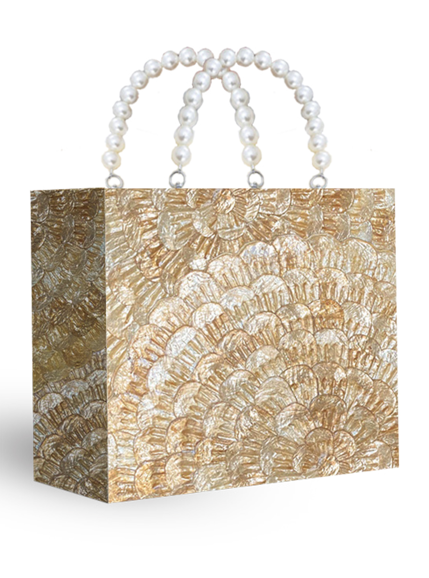 Seashells Bag A bag crafted from seashells embodies a unique blend of ...