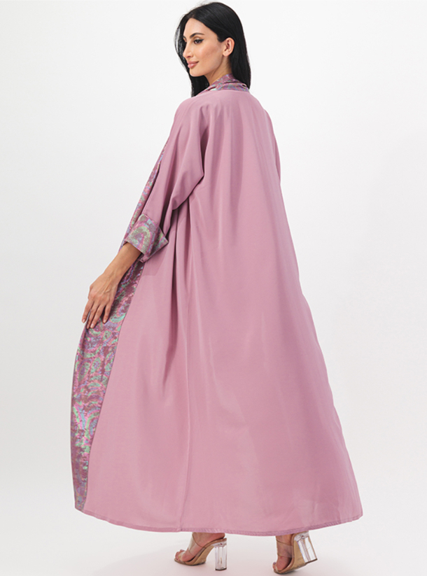 Pink 156 Light pink abaya with glitter panels and cuffs Abayas from ...